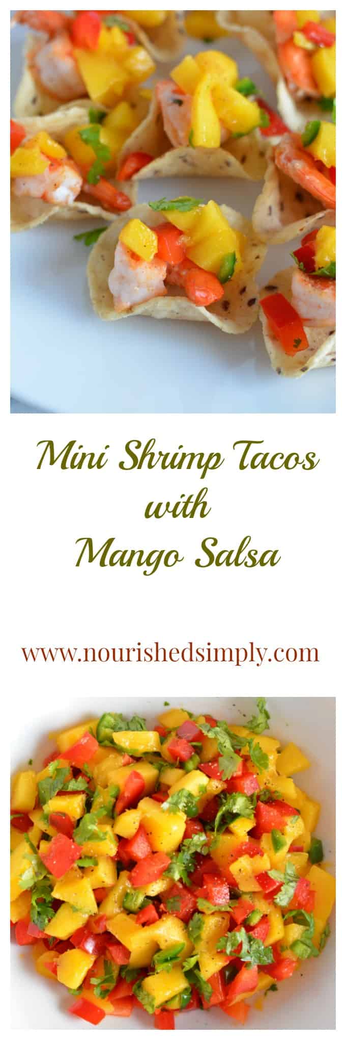 Mini Shrimp Tacos with Mango Salsa - Nourished Simply