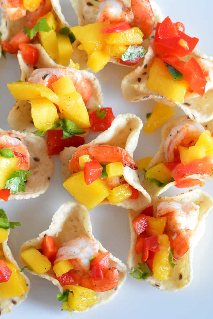 Mini Shrimp Tacos with Mango Salsa - Nourished Simply