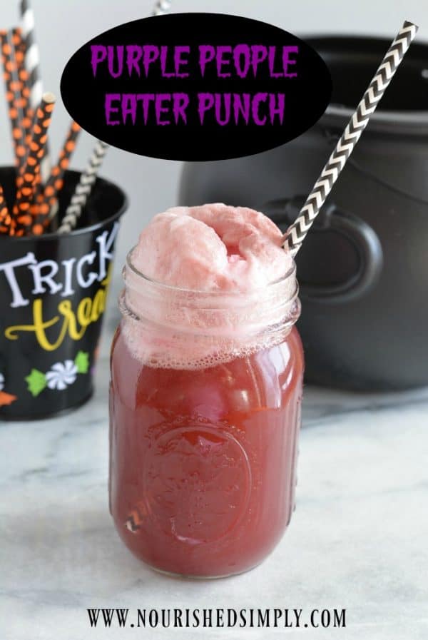 3-Ingredient Purple People Eater Halloween Punch - Nourished Simply